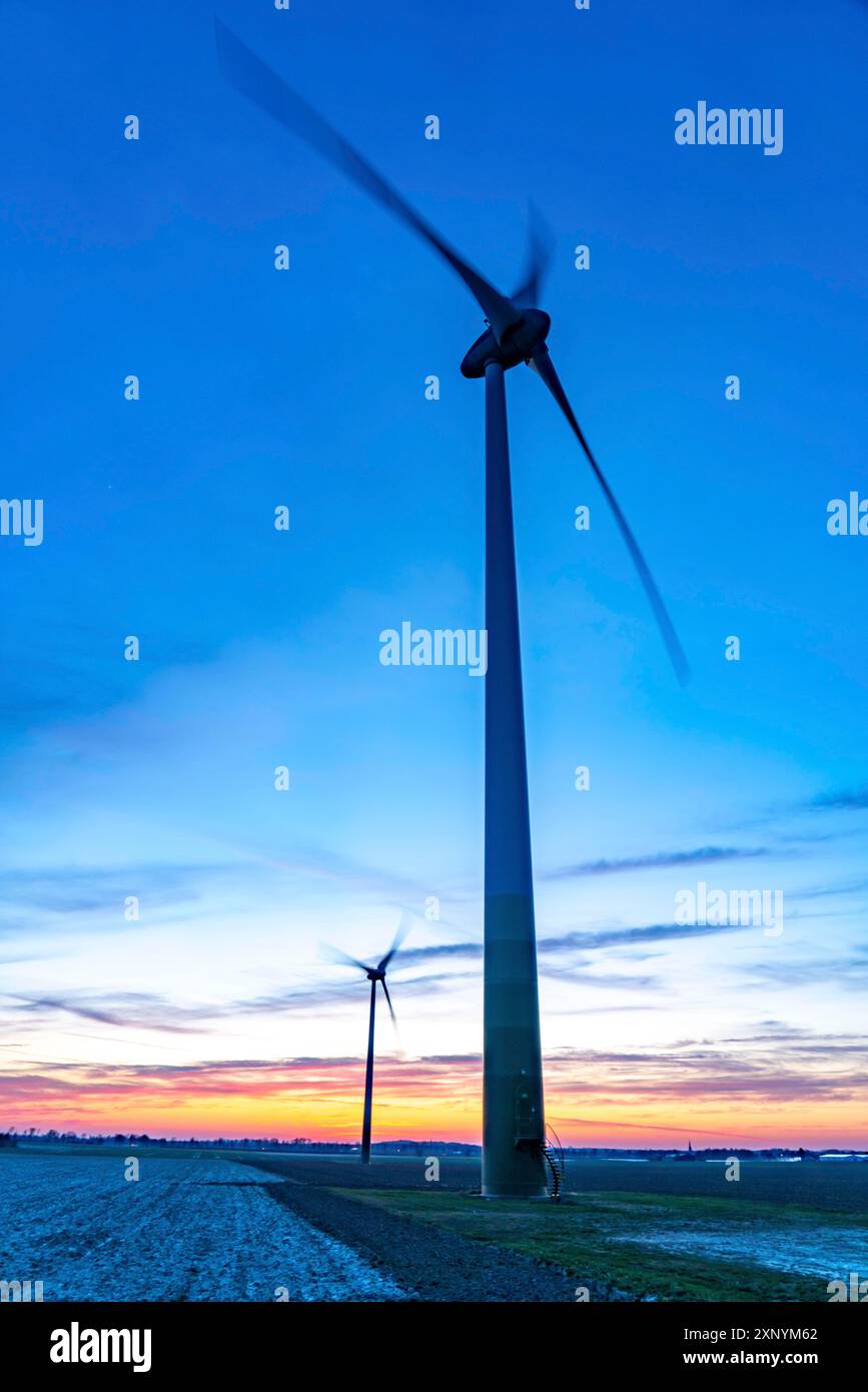 Wind power plants, wind farm, near Jackerath, Rhenish lignite mining ...