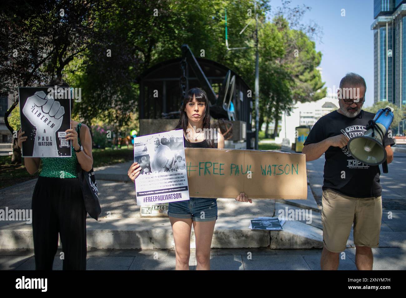 Madrid, Spain. 2nd Aug, 2024. Protest in front of the Danish embassy in ...
