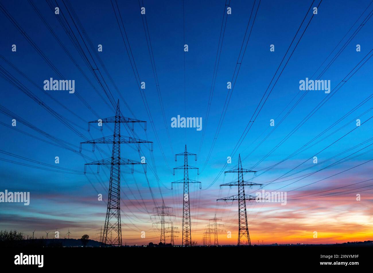 Extra-high-voltage lines, 380 KV, power line, the electricity comes ...
