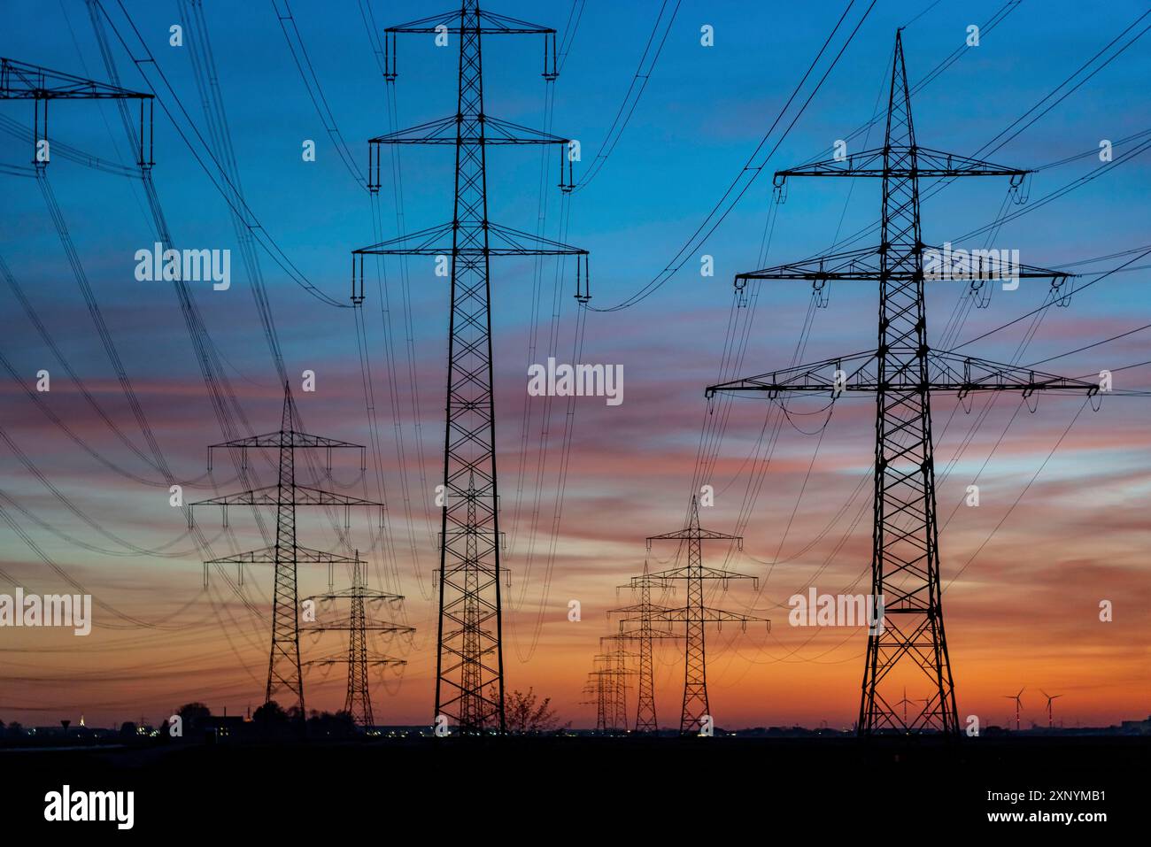Extra-high-voltage lines, 380 KV, power line, the electricity comes ...