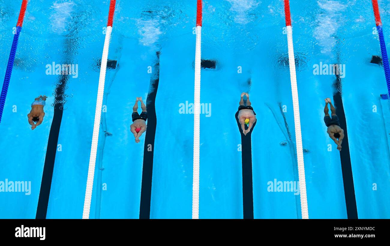 Paris, France. 2nd Aug, 2024. Cameron McEvoy (2nd R) of Australia ...
