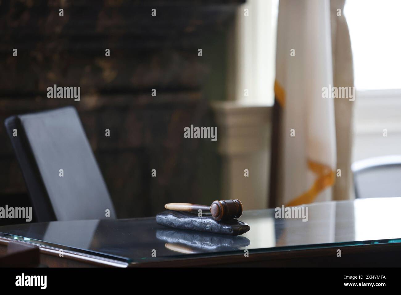 A gavel rests on a desk at the Massachusetts State House, Wednesday ...