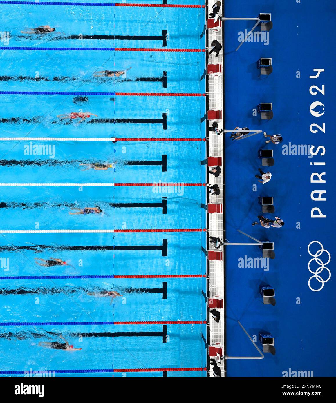 Paris, France. 2nd Aug, 2024. Athletes compete during the women's 200m ...