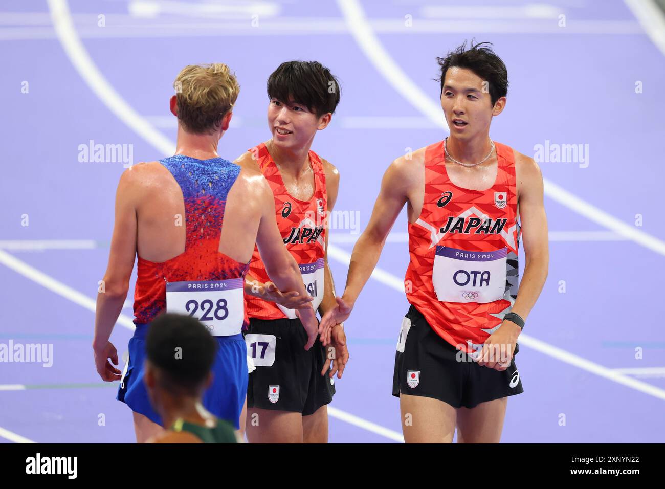 Saint-Denis, France. 2nd Aug, 2024. (L-R) Jun Kasai, Tomoki Ota (JPN) Athletics : Men's 10000m ...