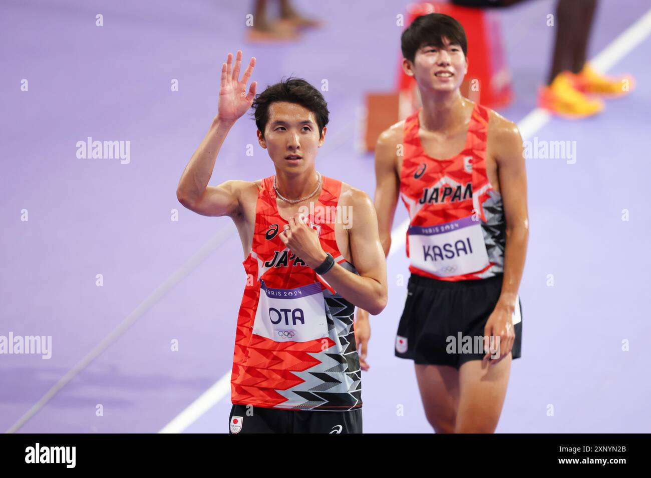 Saint-Denis, France. 2nd Aug, 2024. (L-R) Tomoki Ota, Jun Kasai (JPN) Athletics : Men's 10000m ...