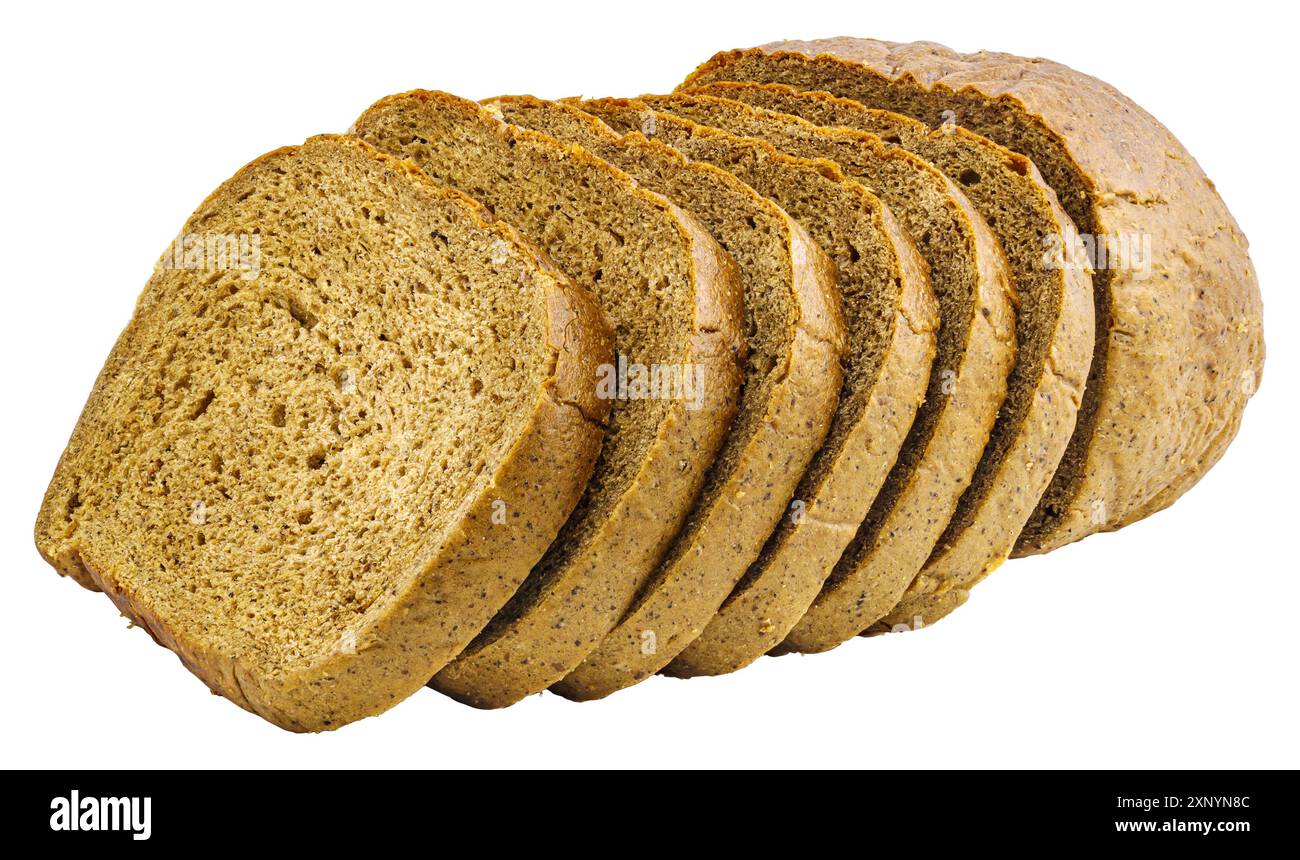 Fresh rye whole grain sliced bread isolated Stock Photo - Alamy