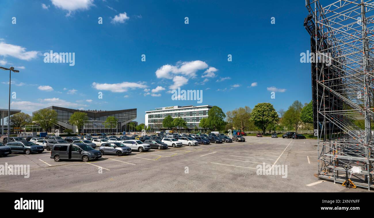Temporary drive-in cinema, in the car park in front of Messe Essen ...