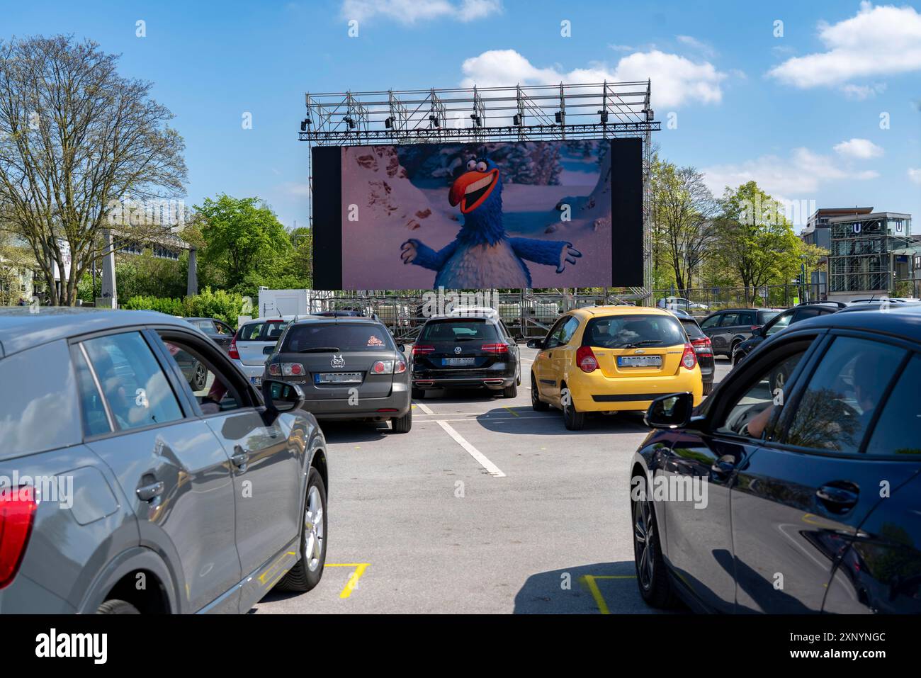 Temporary drive-in cinema, in the car park in front of Messe Essen ...