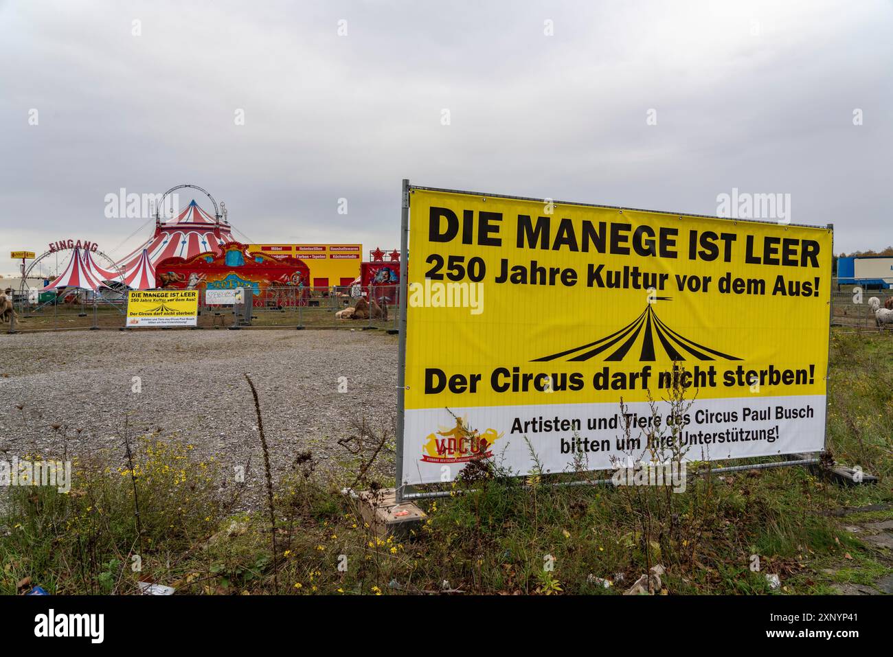 Circus Paul bush, shut down during the second corona lockdown, in ...