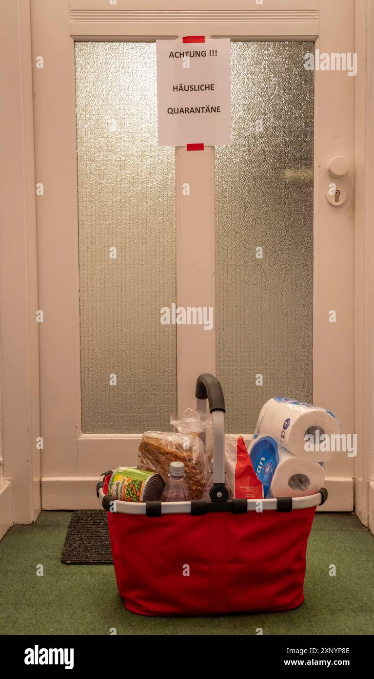 Symbolic image Domestic quarantine, man is in isolation at home due to ...