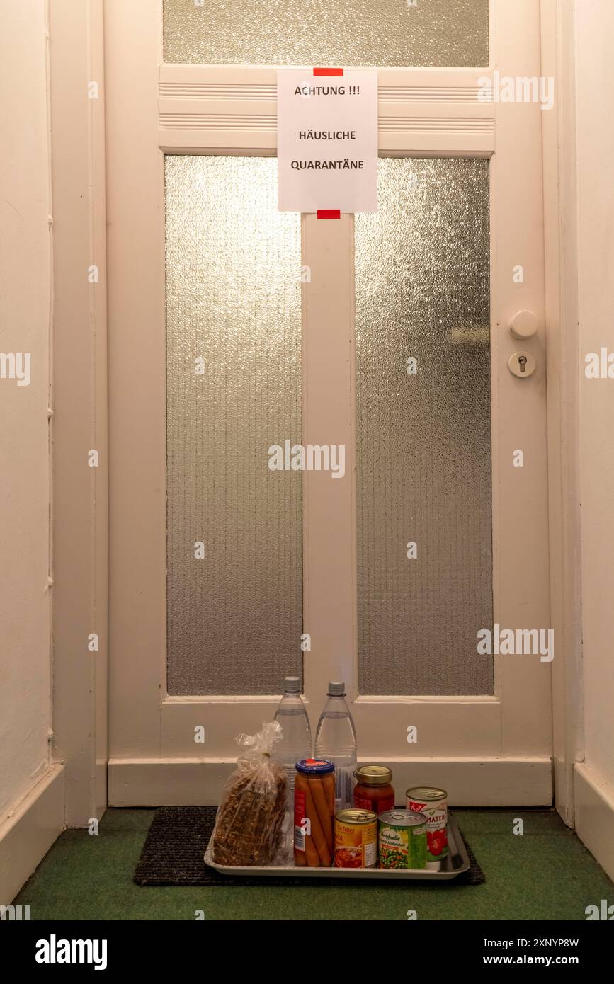 Symbolic image Domestic quarantine, man is in isolation at home due to ...