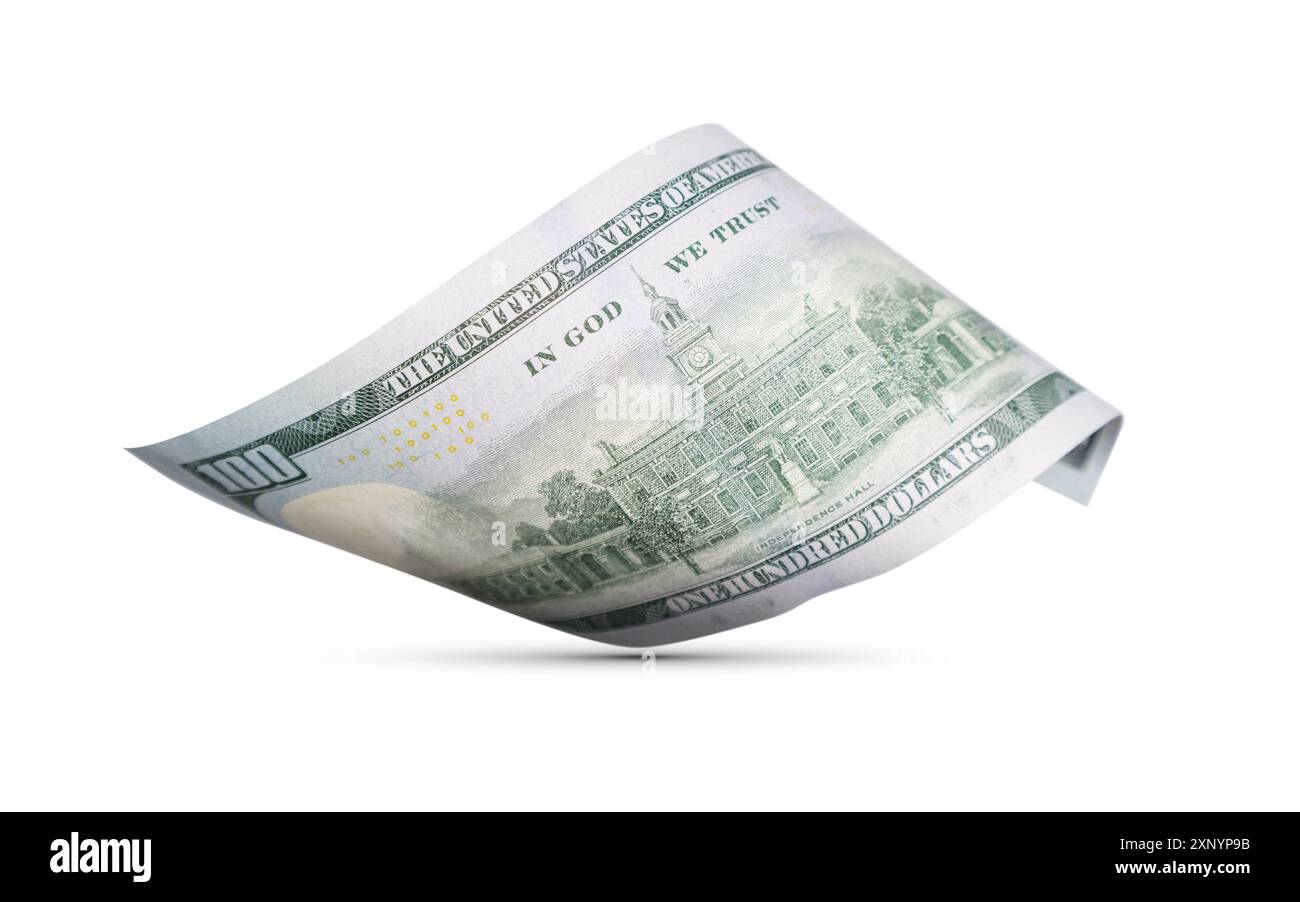 One hundred dollar bill floating hi-res stock photography and images ...