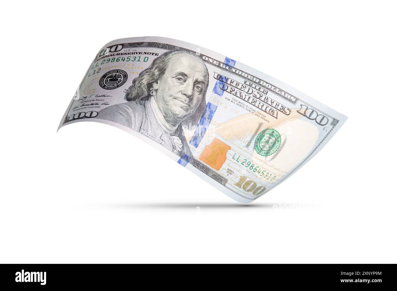 One hundred dollar bill floating hi-res stock photography and images ...