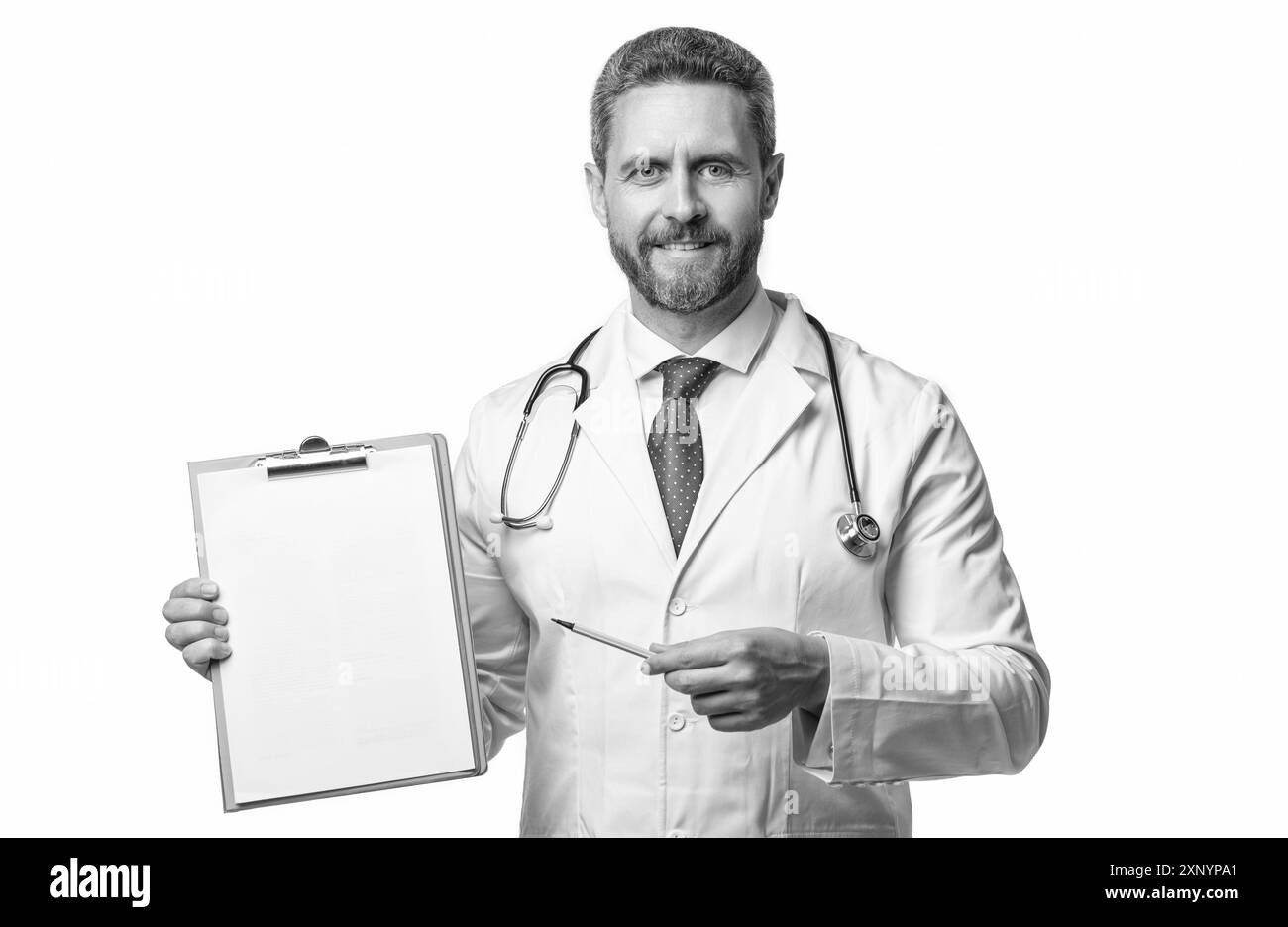 internist showing anamnesis isolated on white. internist with anamnesis ...