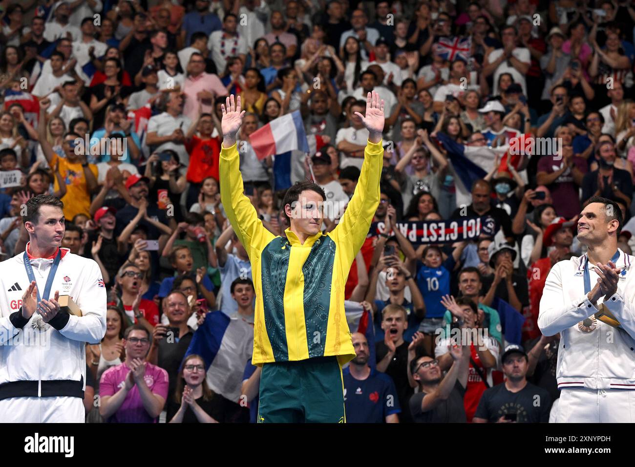Paris, France. 02nd Aug, 2024. Cameron McEvoy of Australia reacts on ...