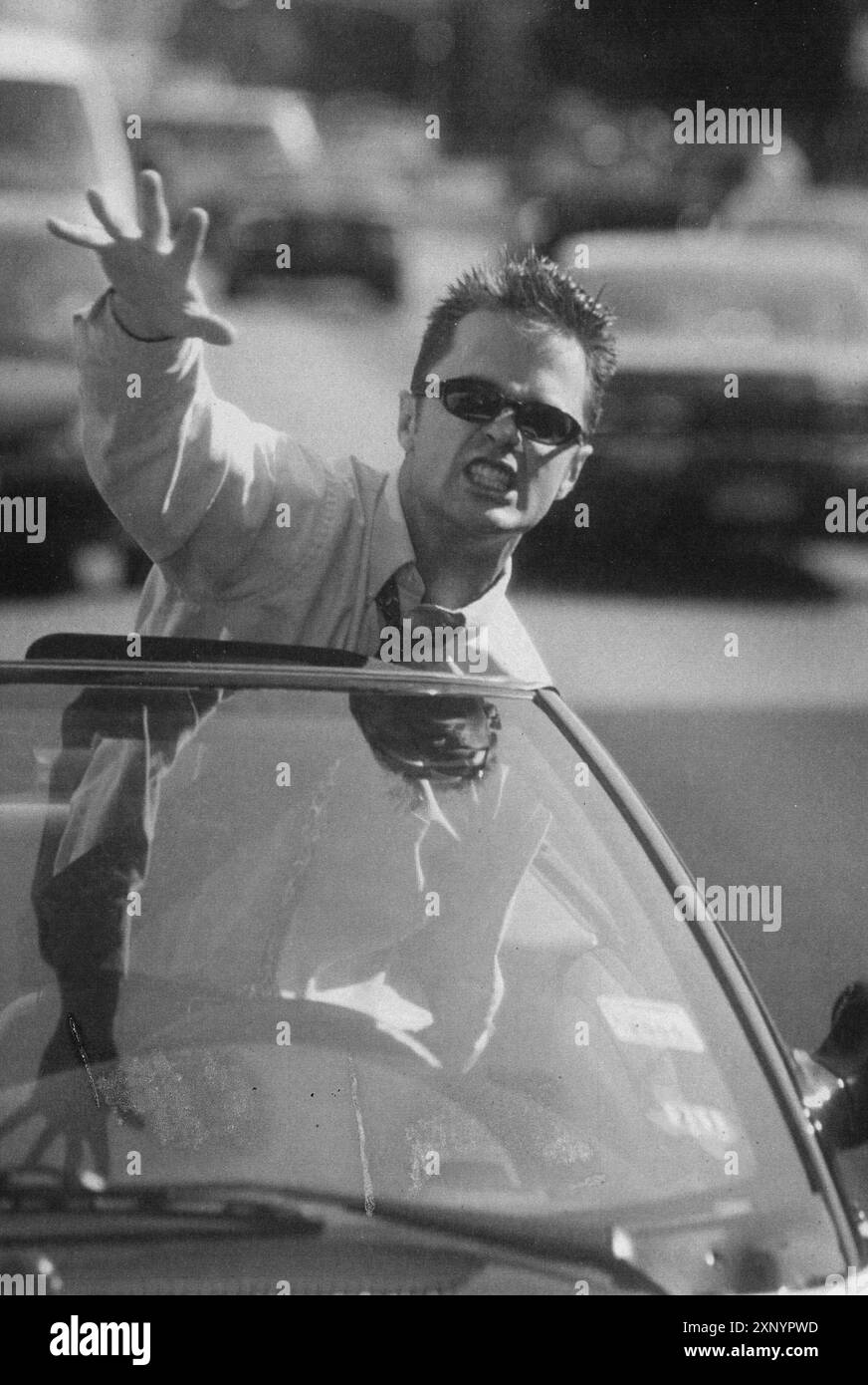 Austin, Texas: Angry male driver yelling at other drivers in rush-hour ...