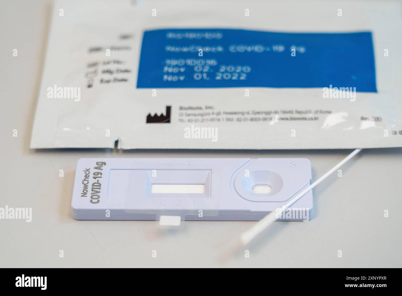 Covid-19 rapid test, antigen test, the abrasion of the swab is ...