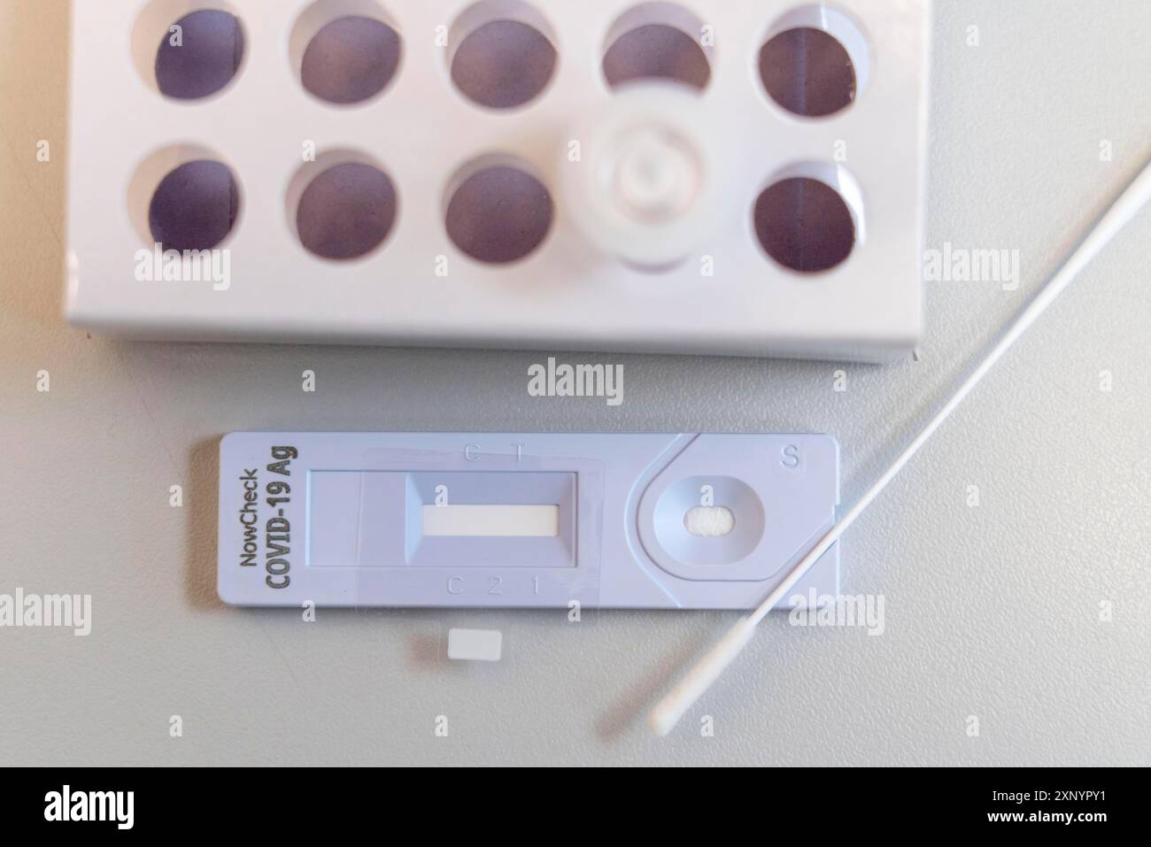 Covid-19 rapid test, antigen test, the abrasion of the swab is ...