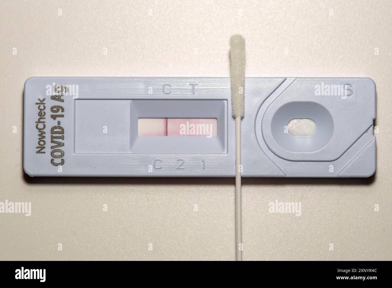 Covid-19 rapid test, antigen test, the abrasion of the swab is ...