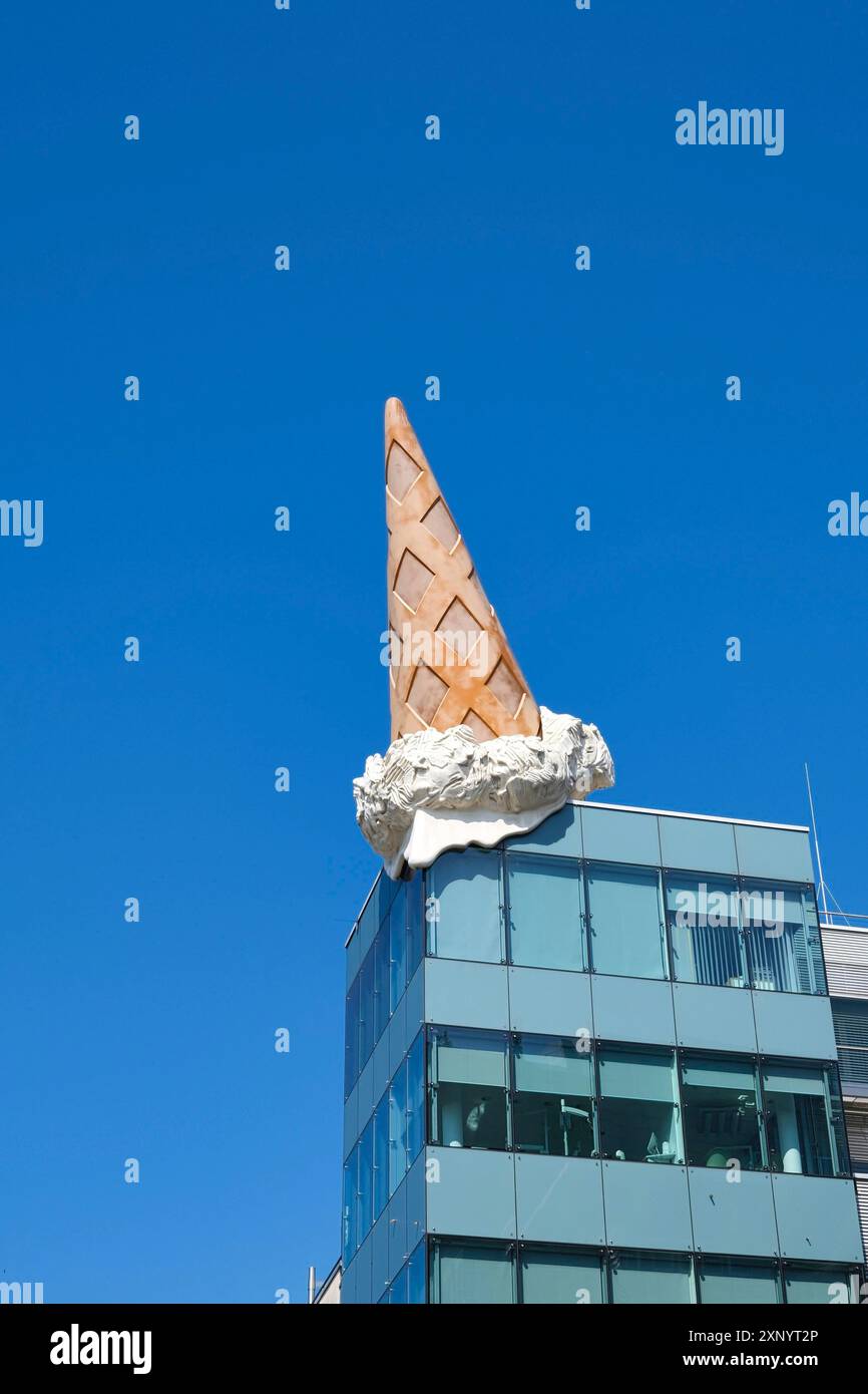 Ice cream cone decoration on a building, Cologne, Germany Stock Photo ...