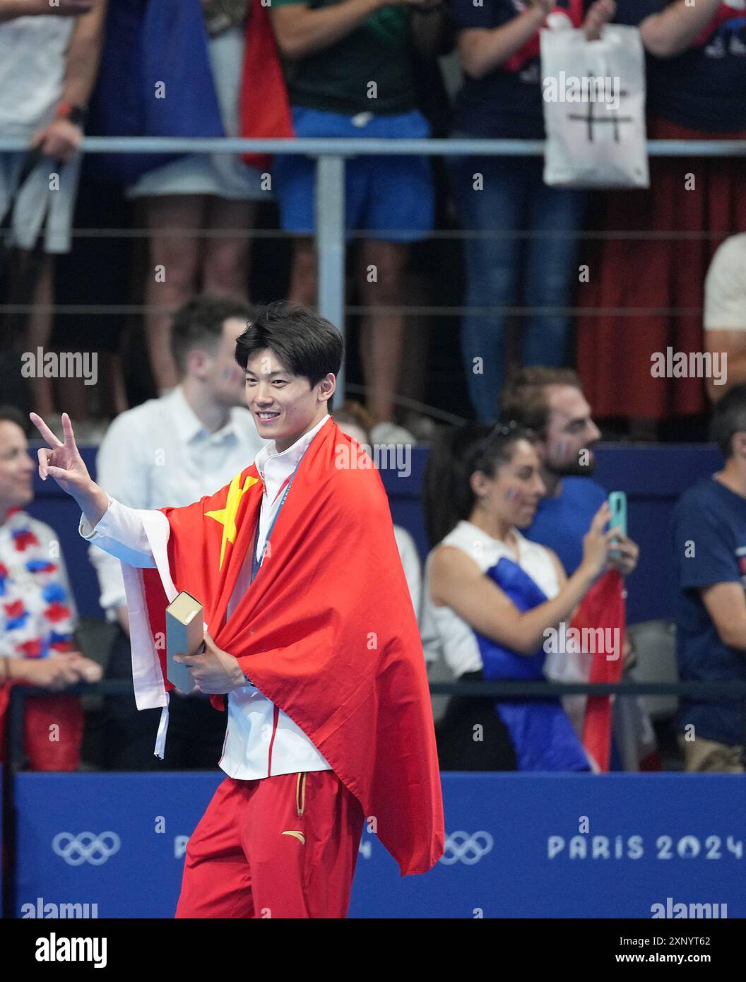 Paris, France. 2nd Aug, 2024. Bronze medalist Wang Shun of China ...
