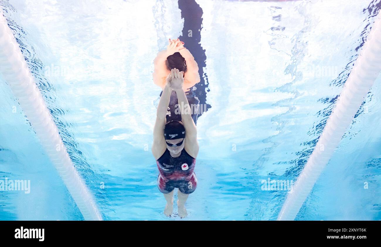 Paris, France. 2nd Aug, 2024. Summer McIntosh of Canada competes during ...