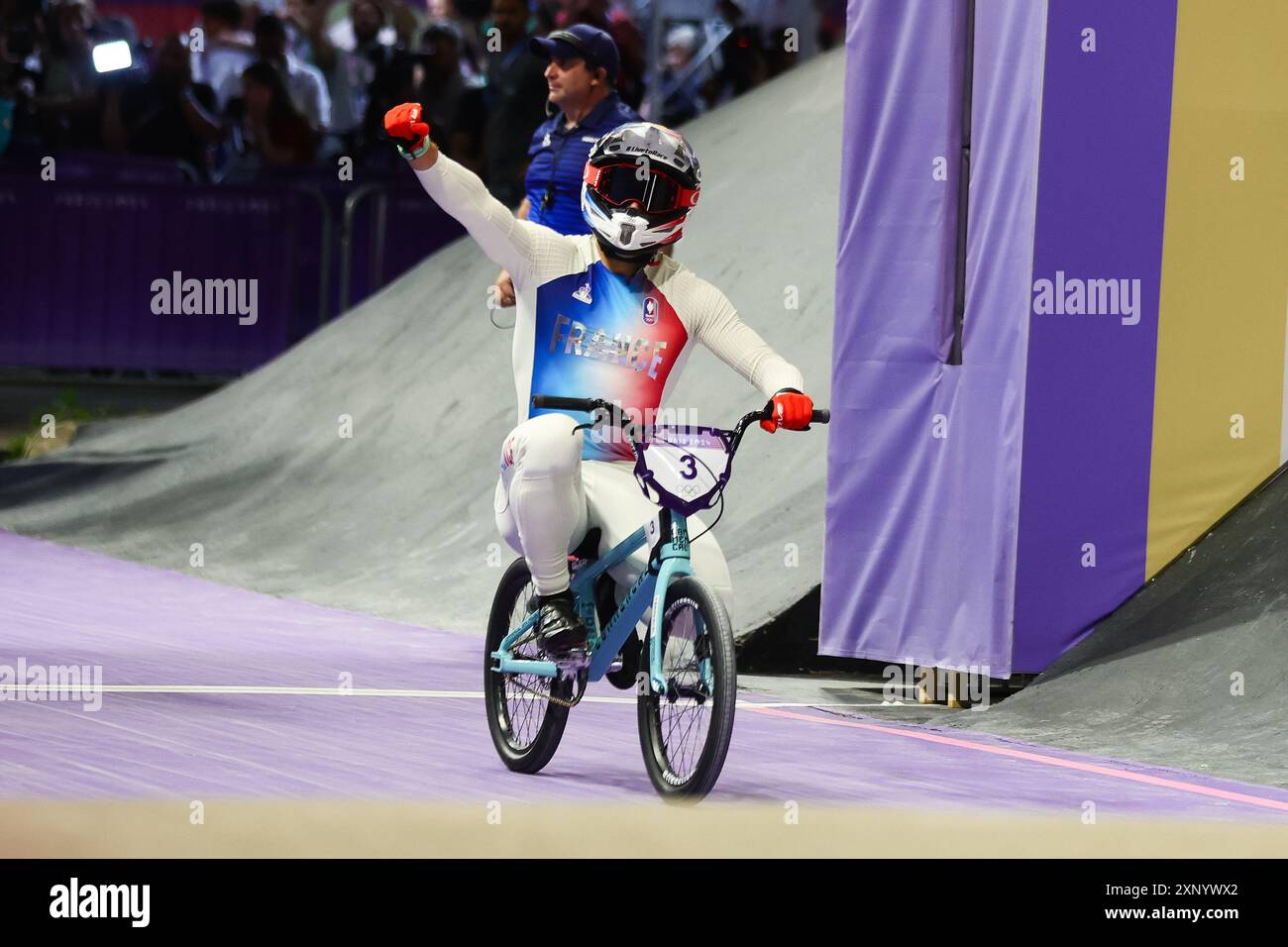 Paris, France, 2 August, 2024. Joris Daudet of France celebrates ...