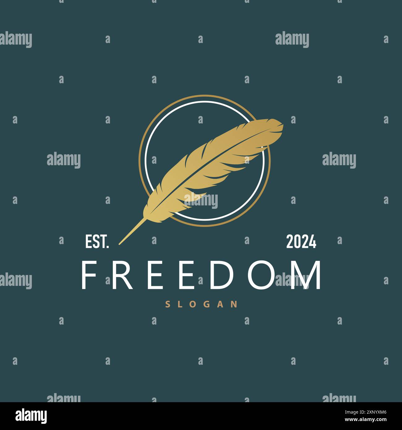 Feather Logo Design Minimalist Vector Template Stock Vector Image & Art ...