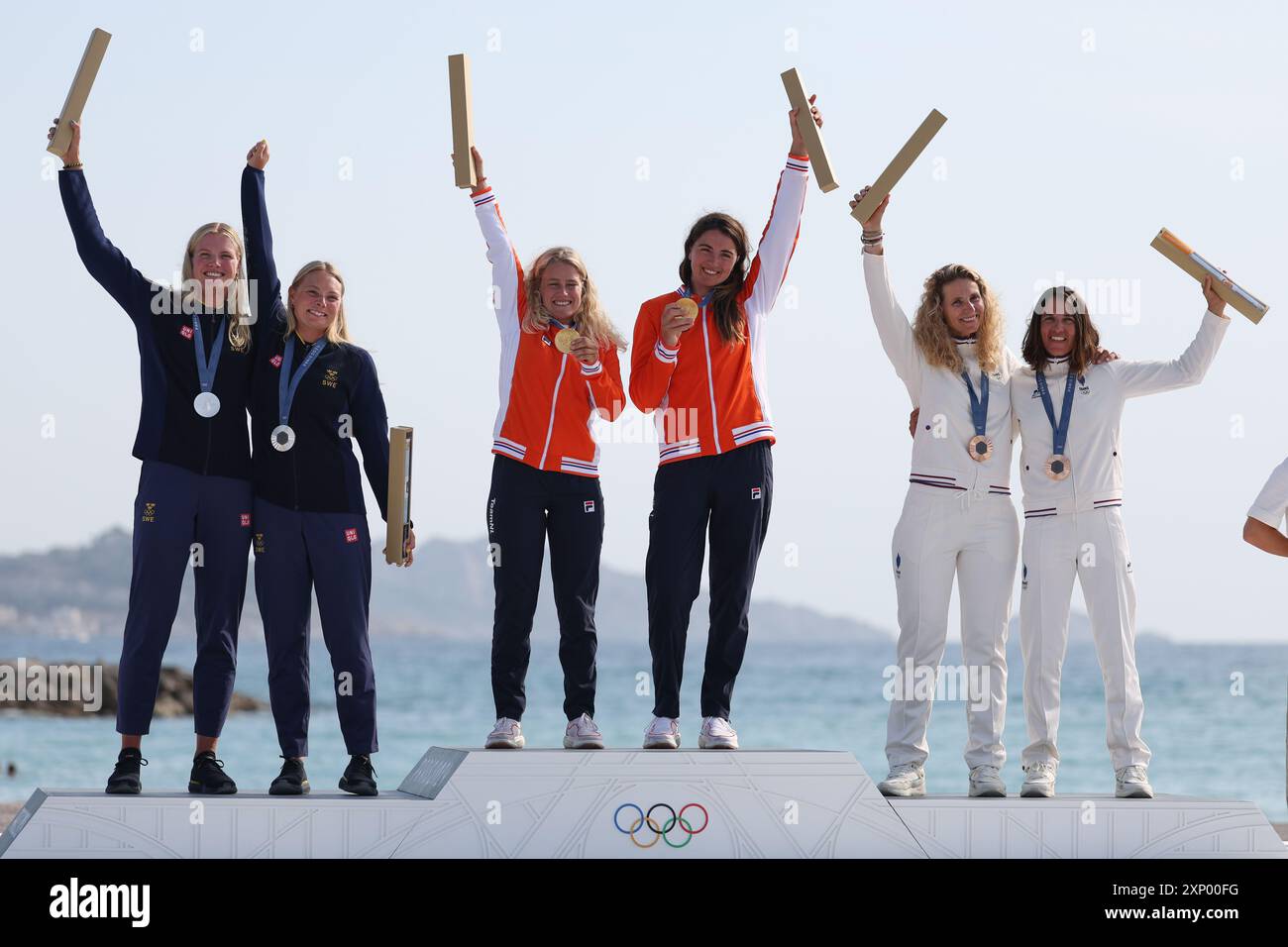 Marseille, France. 2nd Aug, 2024. Gold medalists Odile van Aanholt (3rd ...