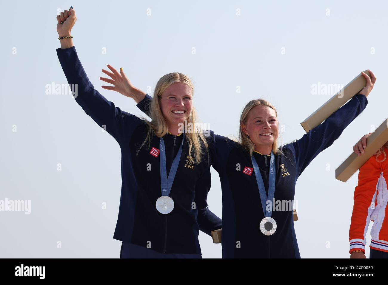 Marseille, France. 2nd Aug, 2024. Silver medalists Vilma Bobeck (L ...