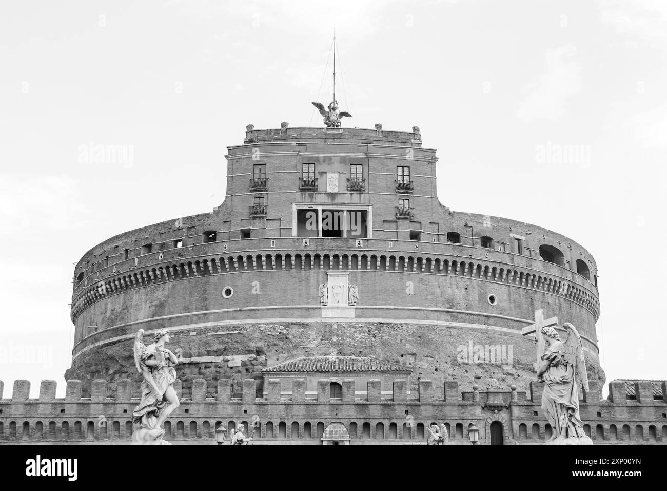 Castel Sant'Angelo (Mausoleum of Hadrian) a towering cylindrical ...