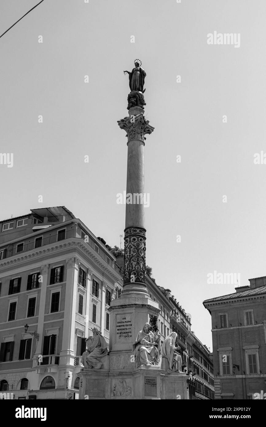 The Column of the Immaculate Conception, a nineteenth-century monument ...