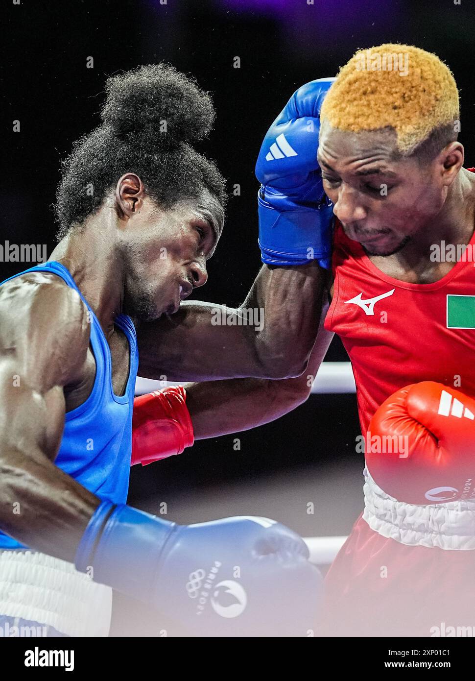 Paris, France. 2nd Aug, 2024. David De Pina (L) of Cape Verde competes ...