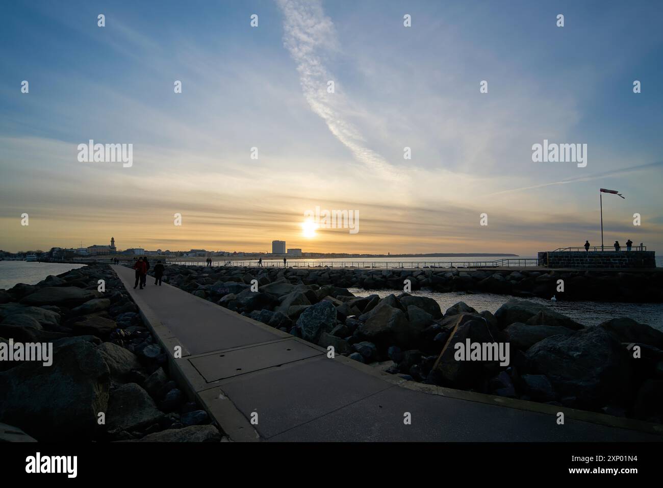 View of Warnem beach from the western pier Stock Photo - Alamy