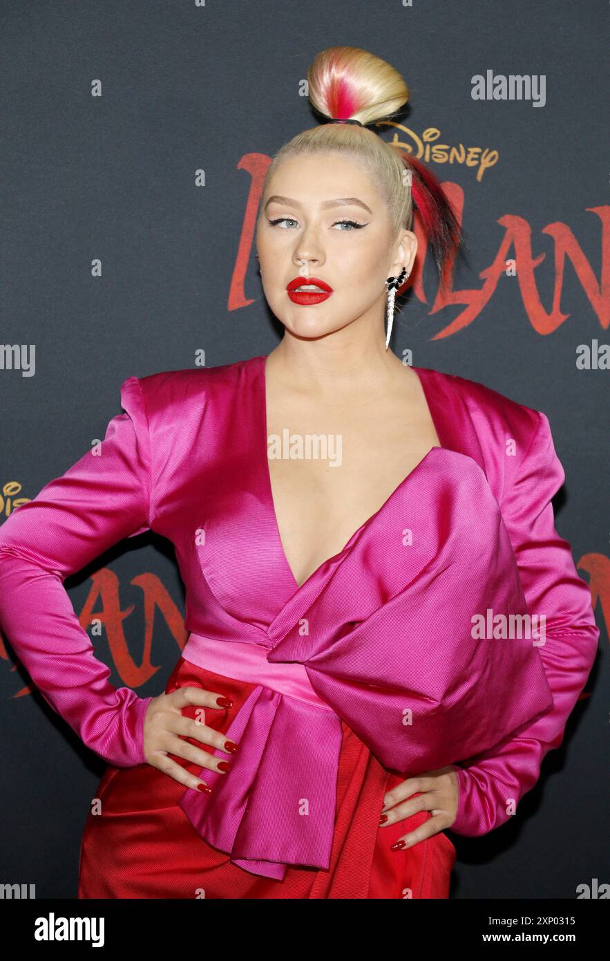 Christina Aguilera at the World premiere of Disney's 'Mulan' held at ...