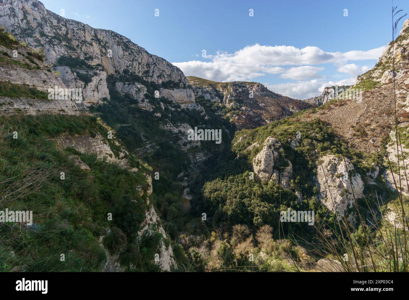 Beautiful canyon at Oriented Nature Reserve Cavagrande del Cassibile ...