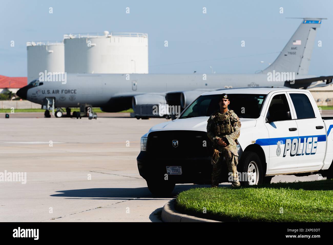 A defender assigned to the 6th Security Forces Squadron provides ...