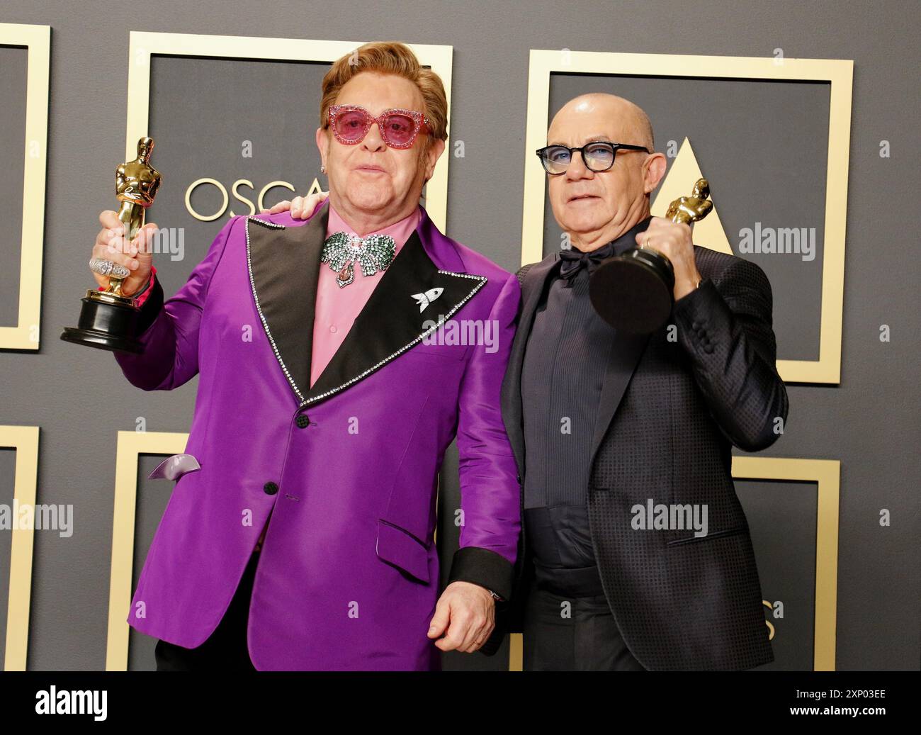 Elton John and Bernie Taupin at the 92nd Academy Awards, Press Room ...