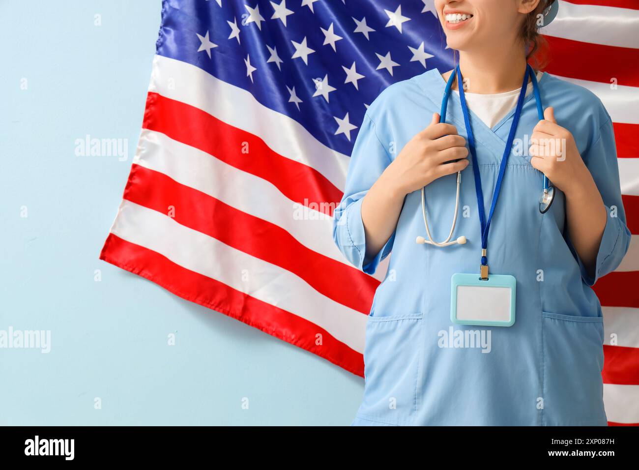 Female doctor name tag hi-res stock photography and images - Alamy