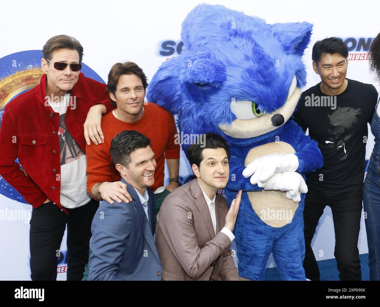 Haruki Satomi, James Marsden, Ben Schwartz, Jim Carrey and Jeff Fowler ...