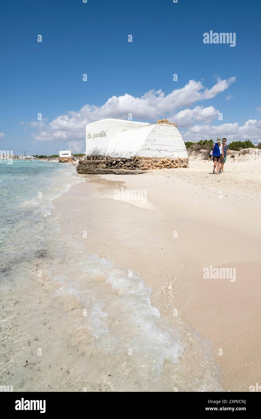 Sa Rapita-Ses Covetes beach, machine gun nest, Mallorca, Balearic ...