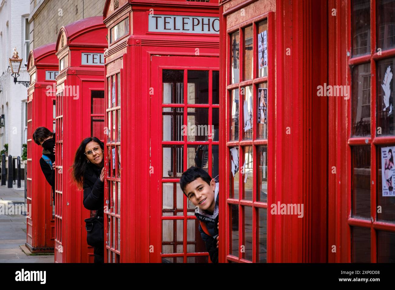 Red phone booths, London, England, Great Britain Stock Photo - Alamy