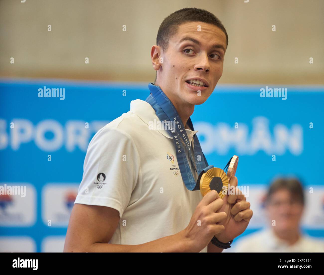 Otopeni, Romania. 2nd Aug, 2024: Romanian Olympic gold medalist swimmer ...