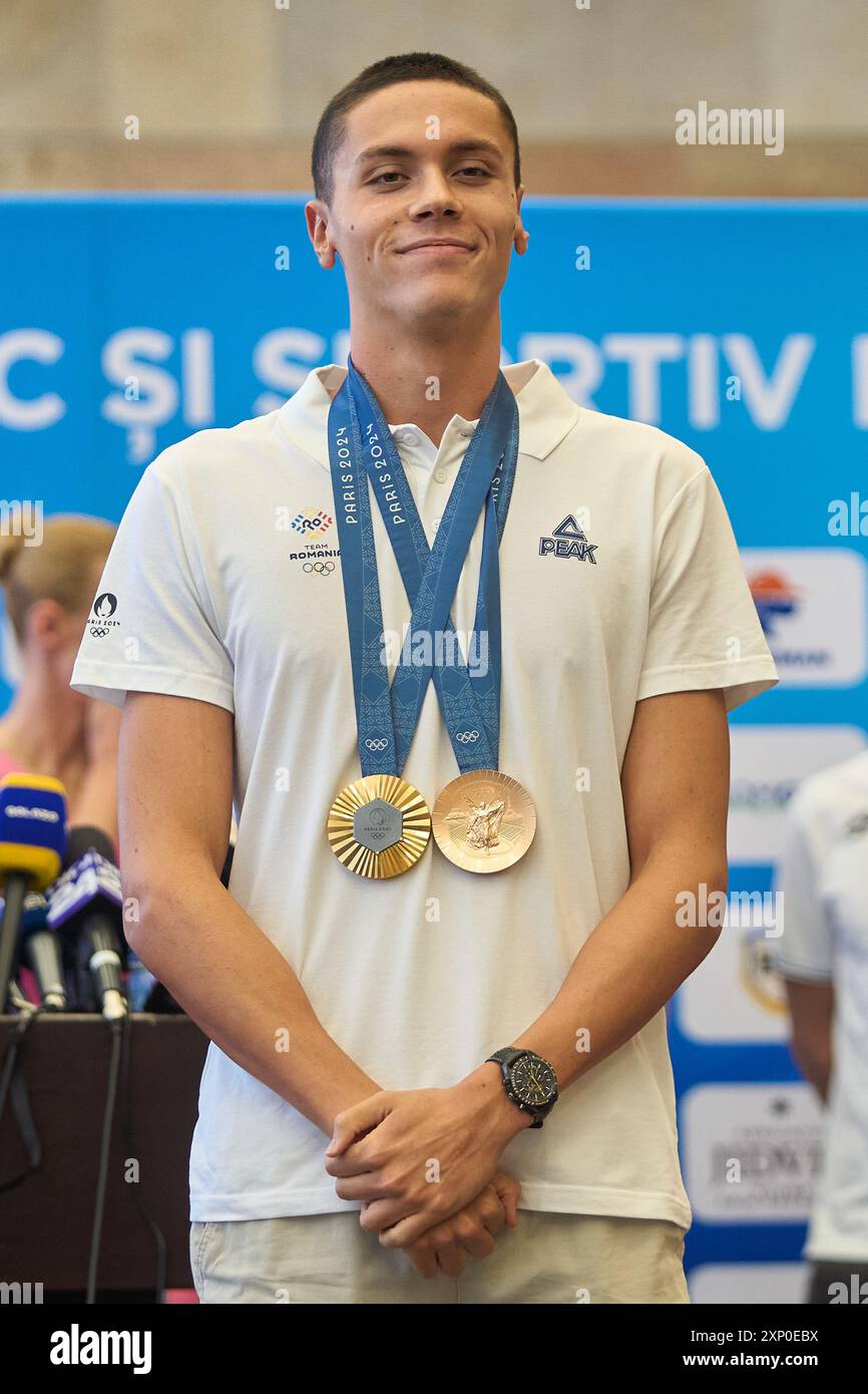 Otopeni, Romania. 2nd Aug, 2024: Romanian Olympic gold medalist swimmer ...