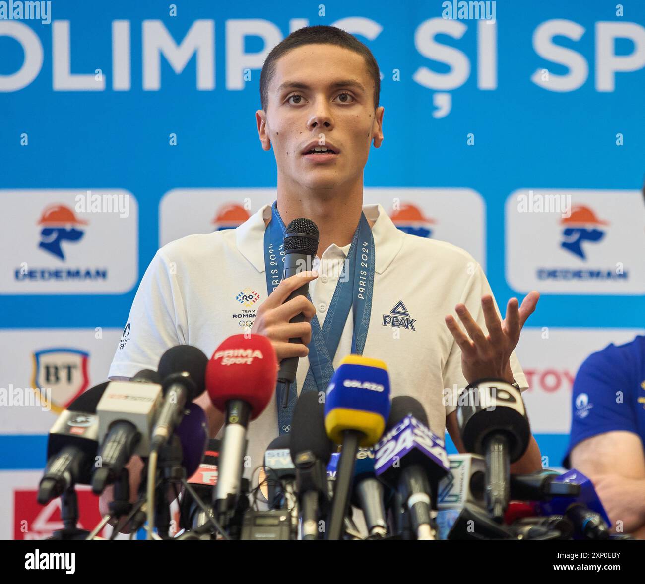 Otopeni, Romania. 2nd Aug, 2024: Romanian Olympic gold medalist swimmer ...