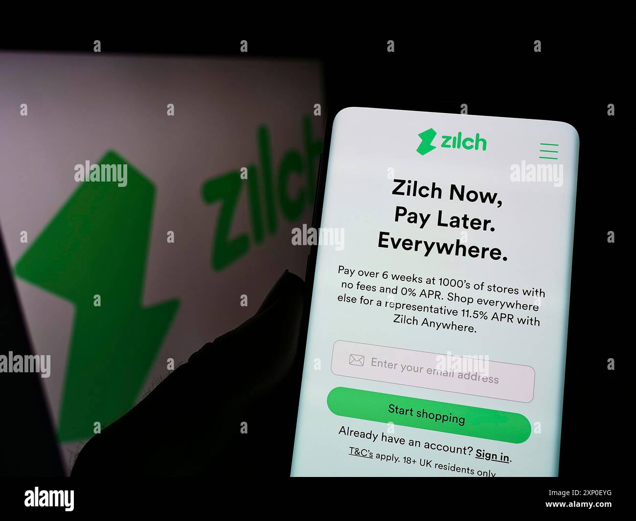 Stuttgart, Germany, 03-30-2022: Person holding cellphone with website ...