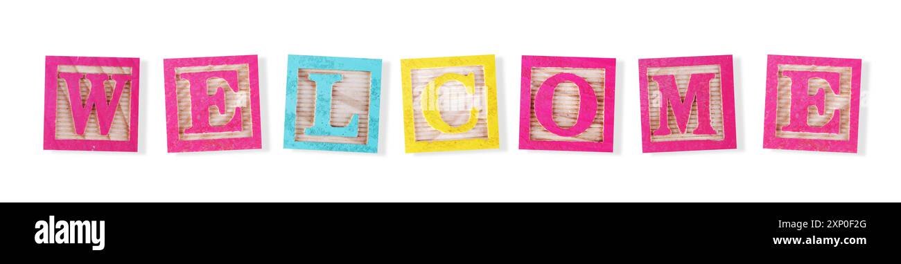Welcome concept with wood blocks Stock Photo - Alamy