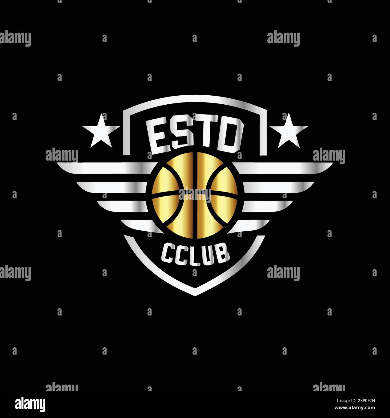 Basketball logo template with wings and ball. Vector illustration on ...