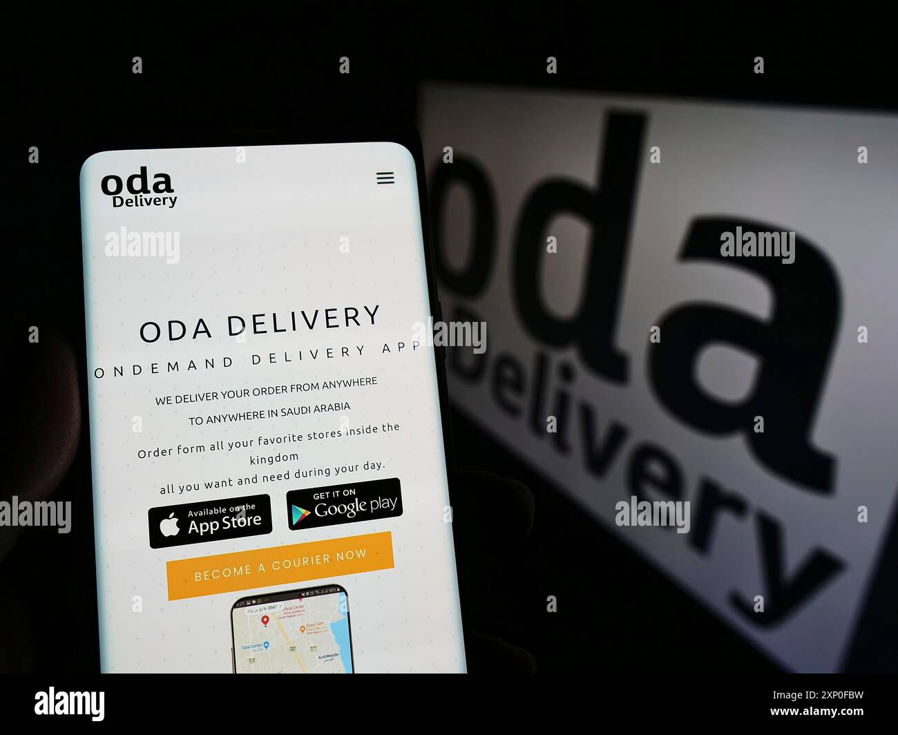 Stuttgart, Germany, 03-30-2022: Person holding cellphone with website ...