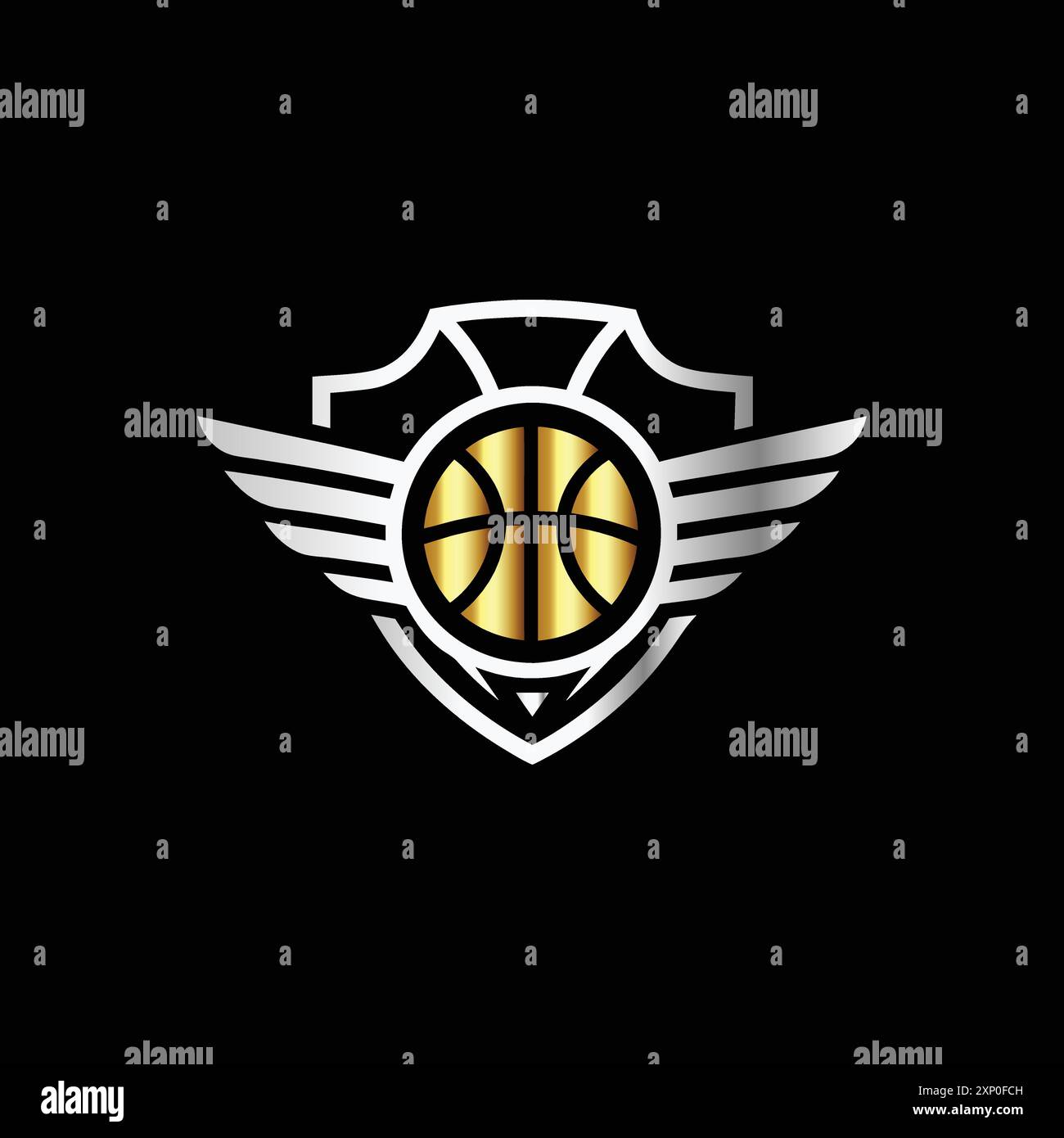 Basketball logo template with wings and ball. Vector illustration on ...